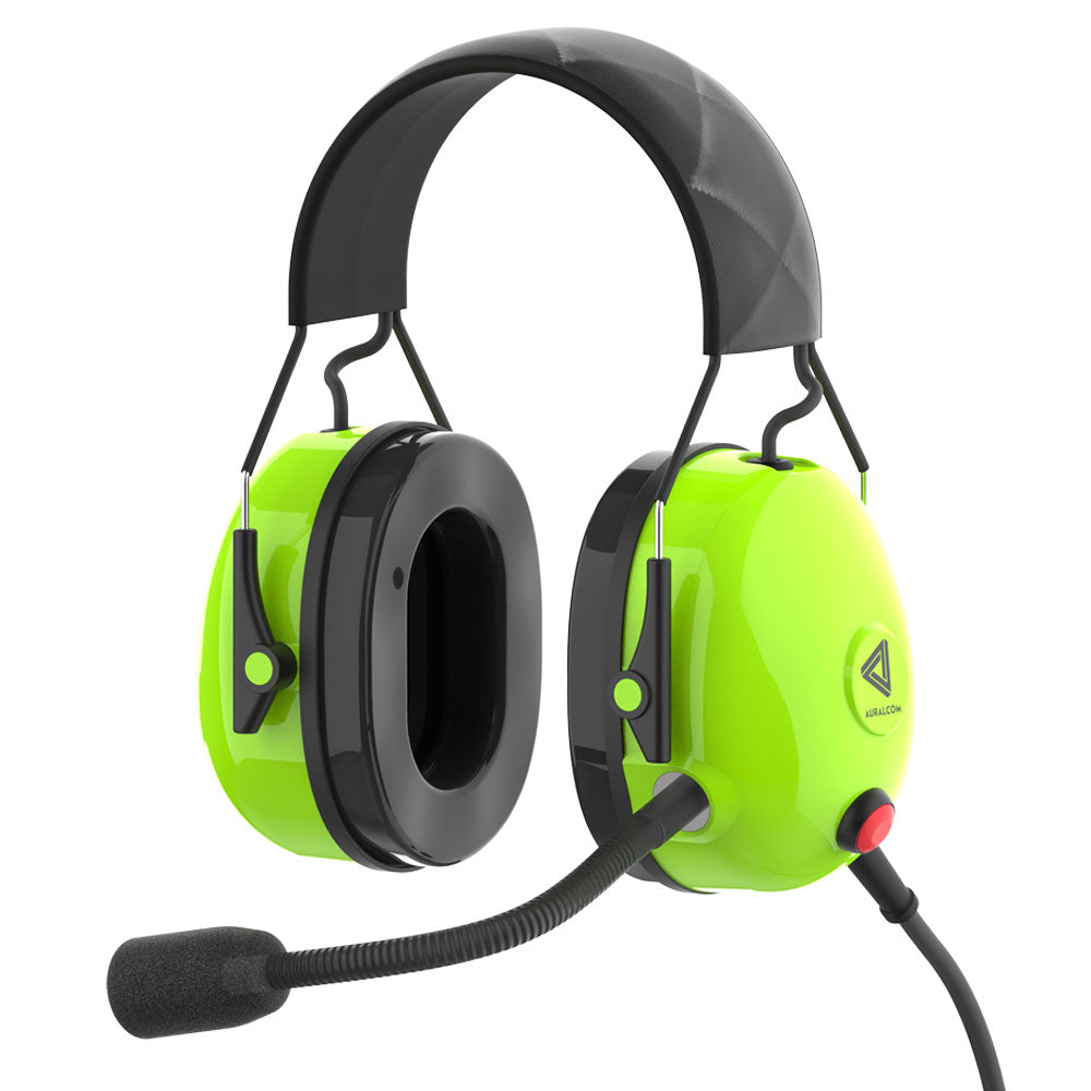 Auralcom Comms Ear Defender With Push-To-Talk Button – High Viz ...