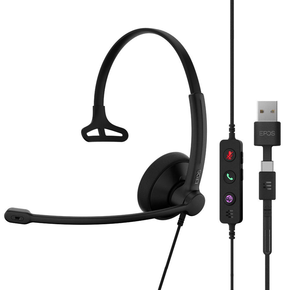 EPOS IMPACT 100 MS Mono USB Headset | Ideal for Hybrid and Office ...